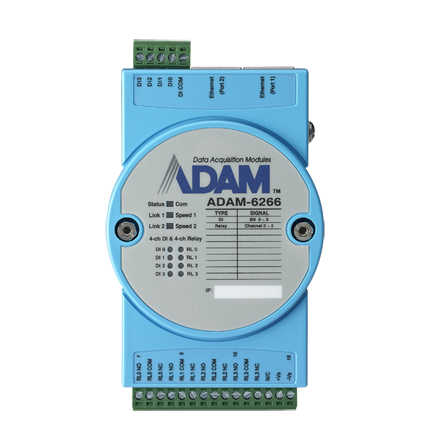 Advantech 4-ch Relay Output Modbus TCP Module with 4-ch DI - CoastIPC